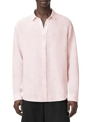 ALLSAINTS Loom Long Sleeve Shirt - Seashell Pink