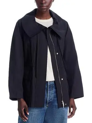 Lafayette 148 New York Oversized Funnel Neck Jacket - Black