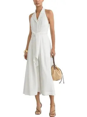 REISS Petites Tor Midi Dress - Ivory