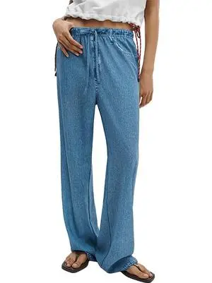 Rag & Bone Rb Miramar" Crinkled Wide Leg Swim Cover-up Pants - Minet