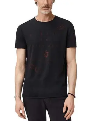 John Varvatos Raw Edge Shoulder Detail Tee - Black