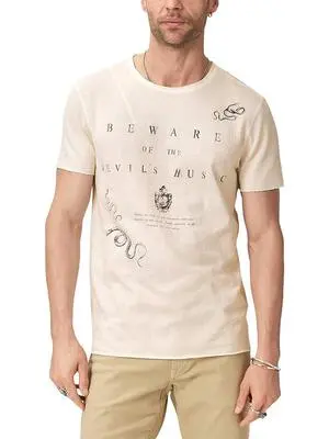 John Varvatos Raw Edge Shoulder Detail Tee - Buttercream