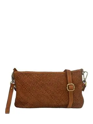 BOLSA NOVA HANDBAGS Laura Woven Crossbody - Brown