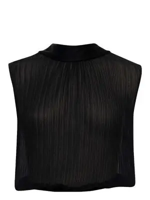 Sélone Ellen Pleated Scarf Top - Black