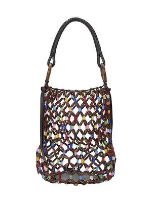 Staud Del Mar Beaded Bucket Bag - Sea Glass