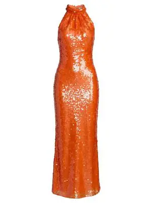 MAC DUGGAL Sequin Halterneck Dress