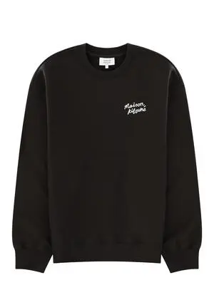 Maison Kitsuné Crewneck Sweatshirt With Embroidered Logo - Charcoal