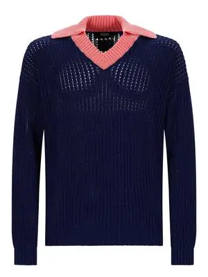 Fendi Cable Knit Pullover - Blue
