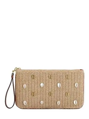 Rebecca Minkoff Ashlee Small Seashell Raffia Wristlet - Natural