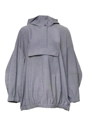 ENFOLD Hooded Jacket With Front Flap Pocket - Grey