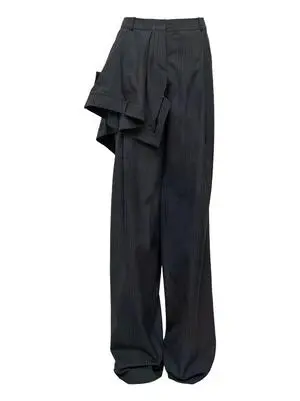 GRACE ELWOOD Pinstripe Deconstructed Trousers - Grey