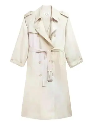THE FRANKIE SHOP Double-breasted Belted Trench Coat - Neutrals