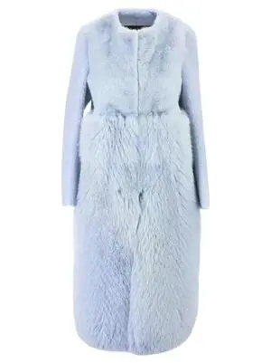 BLANCHA Paneled Faux-fur Dress - Blue