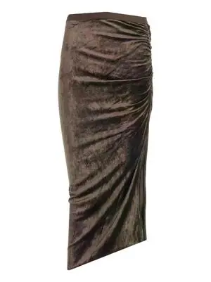 Rick Owens Svita Ruched Skirt - Brown