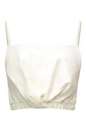 3.1 Phillip Lim Twist-front Leather Cropped Top - Neutrals