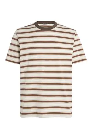 Auralee Cotton Gradient Stripe T-shirt - Brown