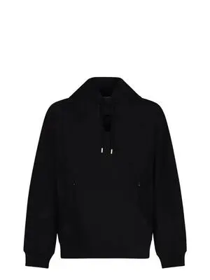 Casablanca Logo Flock-print Hoodie - Black