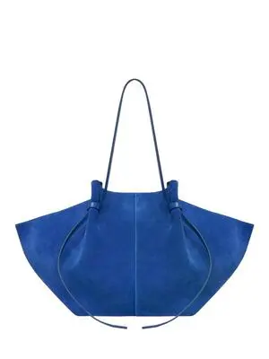 Yuzefi Large Mochi Suede Shoulder Bag - Blue