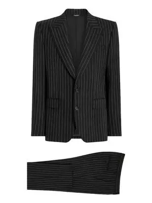 Dolce & Gabbana Sicilia Pinstripe Suit - Black