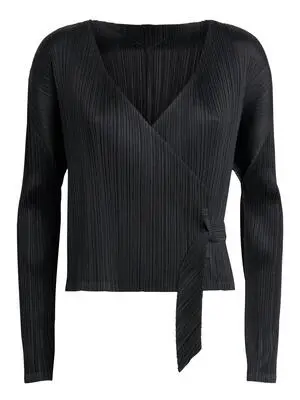 Issey Miyake Pleated Facade Cardigan - Black