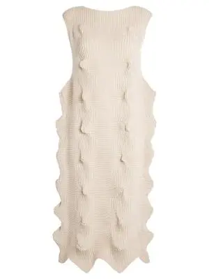 Issey Miyake Knitted Linkage Midi Dress - Brown