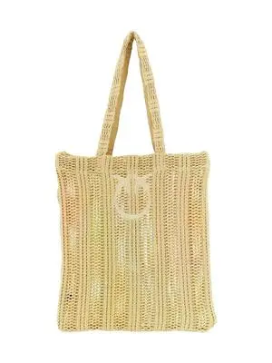 Pinko Easy Logo-detail Shoulder Bag - Neutrals