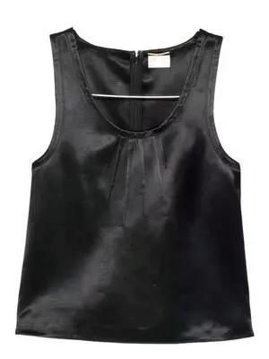 Saint Laurent Cassandre Pleated Top - Black