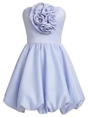 Mac Duggal Strapless Mini Dress With 3d Flowers - Blue