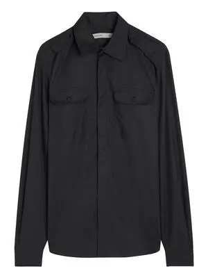 AARON ESH Cotton-poplin Military Shirt - Black