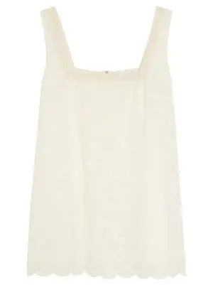 SOLAQUA Delilah Embroidered Cotton Mini Dress - Ivory
