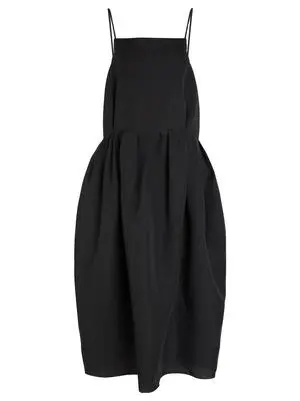 Khaite Adira Silk And Cotton-blend Midi Dress - Black