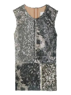 MAISON MARGIELA Floral Sequin-embellished Top - Multicoloured