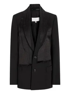 MAISON MARGIELA Layered Silk And Wool Blazer - Black