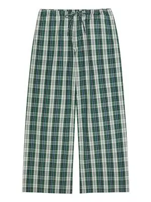 SUZIE KONDI Checked Cotton-Poplin Trousers
