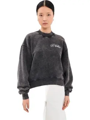 Off-White Off Marker" Crewneck Sweatshirt - Marble Black