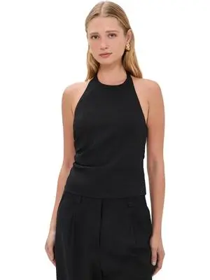 A.L.C. Sylvie Halter Neck Top - Black