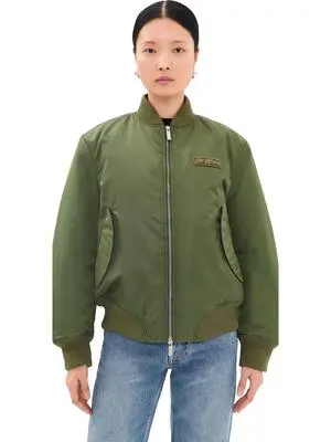 Off-White Embroidered Nylon Bomber Jacket Beech