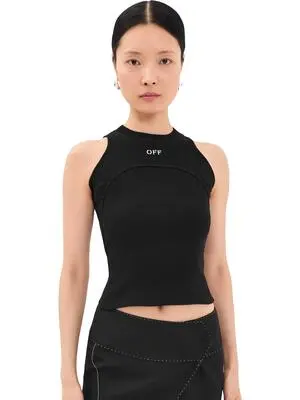 Off-White Stamp Ribbed Tank - Black