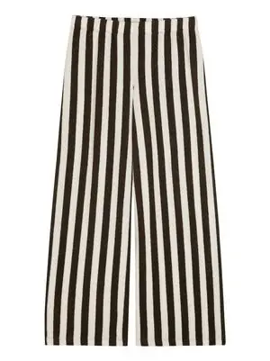 Suzie Kondi Lilo Striped Wide-leg Terry Trousers - Brown