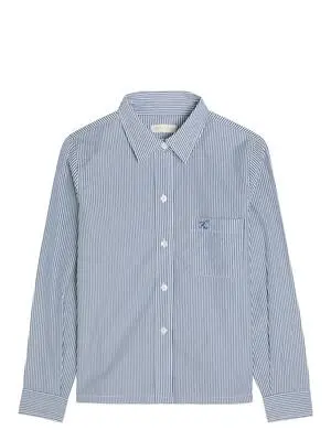 Suzie Kondi Vella Striped Cotton-poplin Shirt - Navy