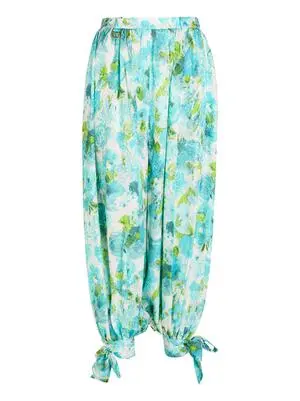 Chloé Printed Balloon-leg Silk Trousers - Blue