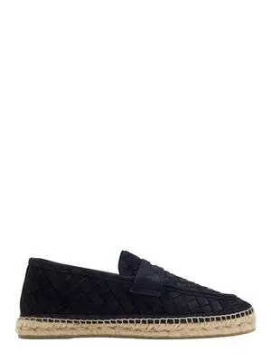 CastaÑer Nilo Braided Suede Espadrille Loafers - Navy