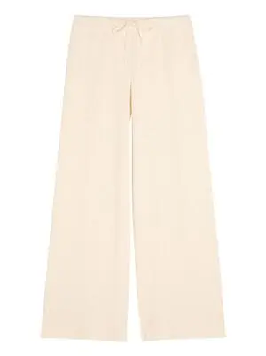 Suzie Kondi Calla Wide-leg Cotton-knit Trousers - Ecru