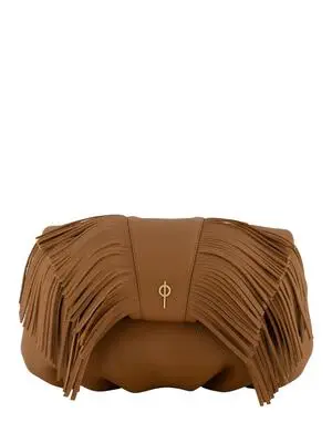 OTRERA Fringe Leather Leda Clutch - Brown
