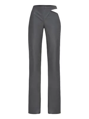 LIKA High-waisted Trousers With Thigh Slit - Grey