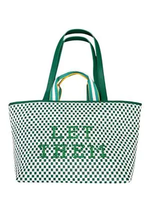 LILLY LOVES Embroidered Tote Bag - Green