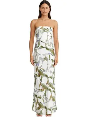 Hutch Strapless Drop-Waist Maxi Dress In Red - 66% Off | Editorialist