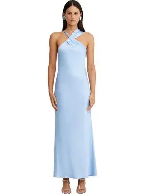 Significant Other Lucile Draped Maxi Dress - Ice Blue