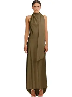 Significant Other Adriana Halter Gown - Olive