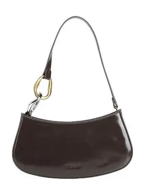 Staud Glossed-leather Baguette Bag - Brown